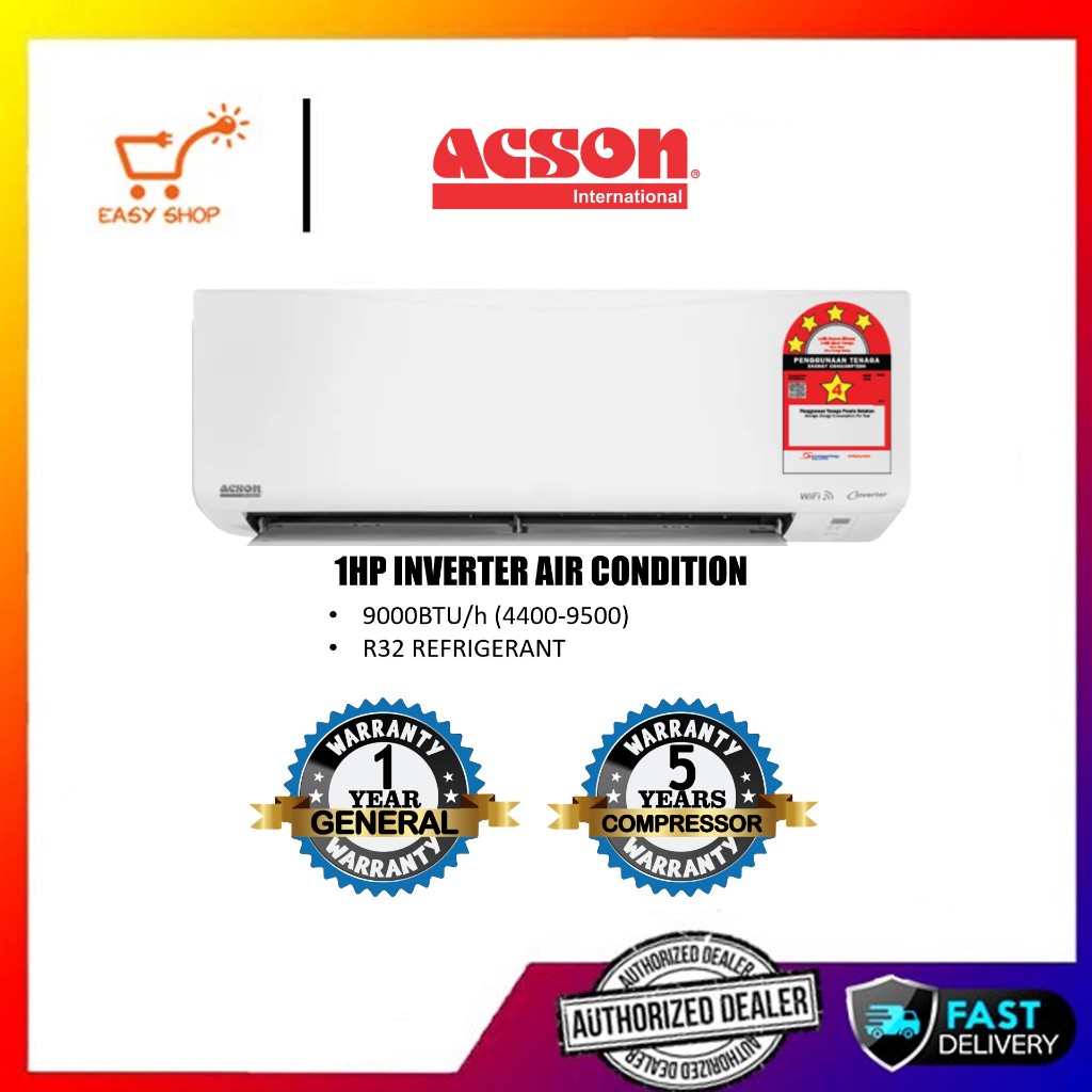 Acson REINO Inverter Air Conditioner 1.0HP R32 A3WMY10BNF | Shopee Malaysia