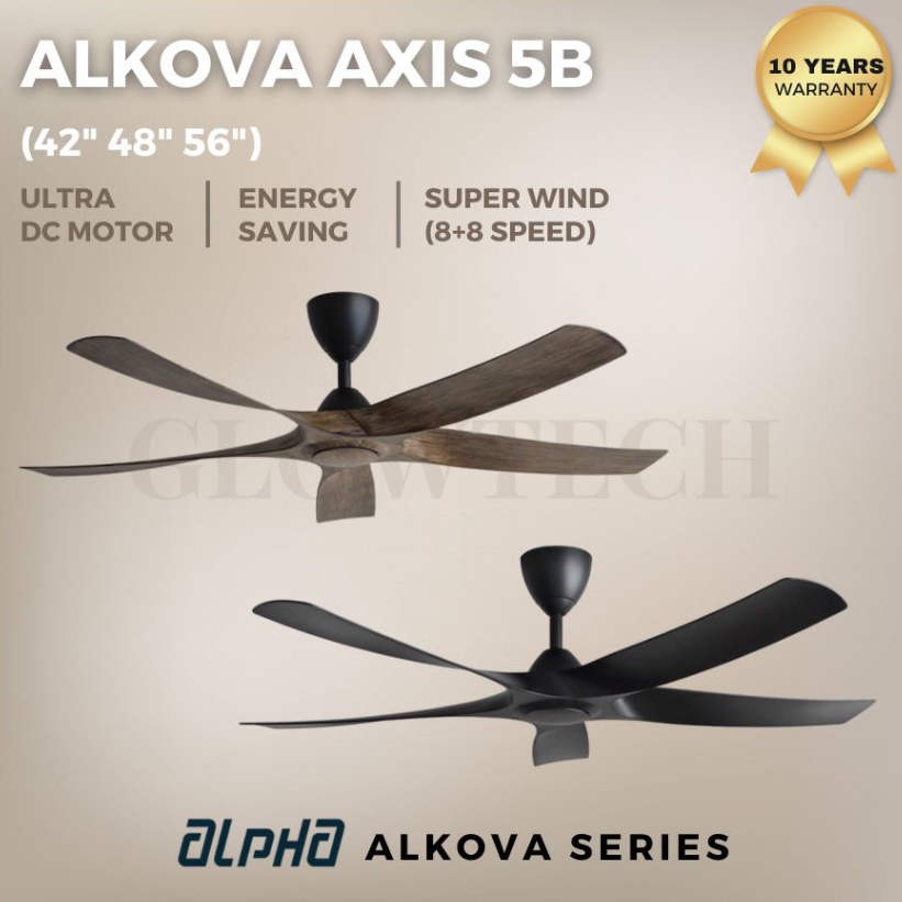 ALPHA Alkova Axis DC Motor Ceiling Fan 8+8 Speed 5 Blade 56"/48"/42 ...