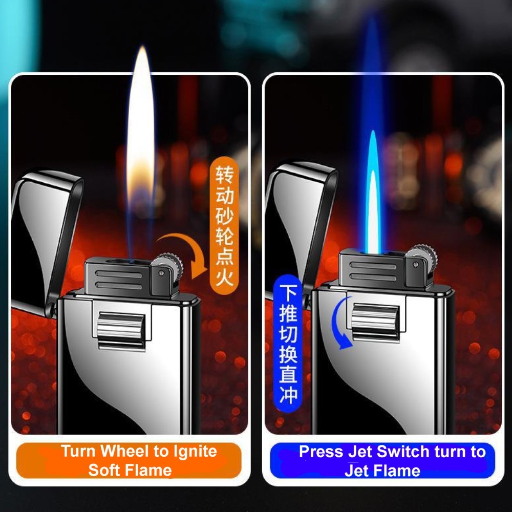 Jet Soft Pemetik Api Dua Jenis api Kreatif Cantik Butane Gas | Shopee ...