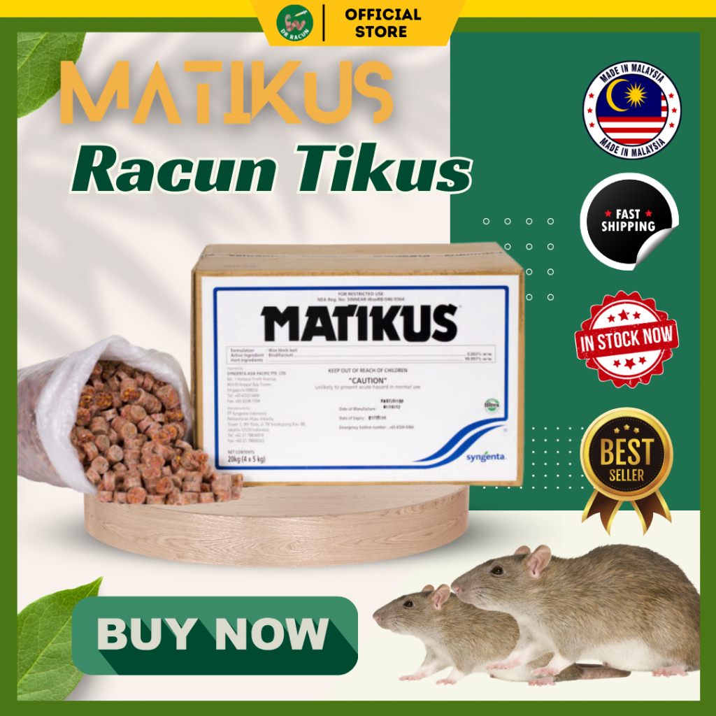 SYNGENTA Matikus 20kg brodifacoum 0.003% racun kelas 4 hapus tikus ...