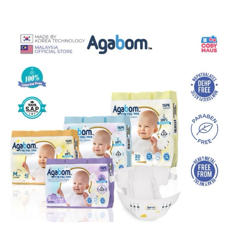 (TRIAL SET) AGABOM BABY DIAPERS TAPE | Shopee Malaysia