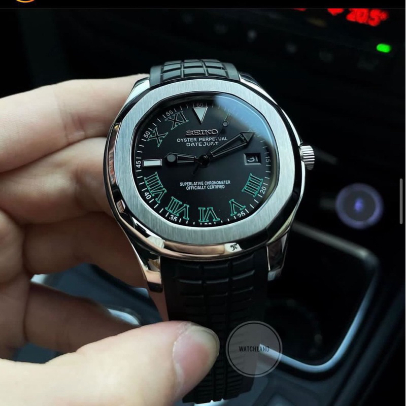 SEIKO MOD PP NH35 SEIKOLEX SILVER CASE MECHANICAL WATCH AUTOMATIC WATCH MODIFY WATCH MODIFIED ...