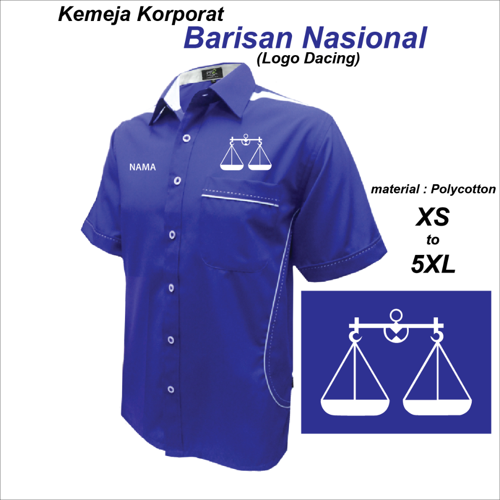 BN Dacing Baju Kemeja Korporat Barisan Nasional VM1 VF1 Parti Politik ...