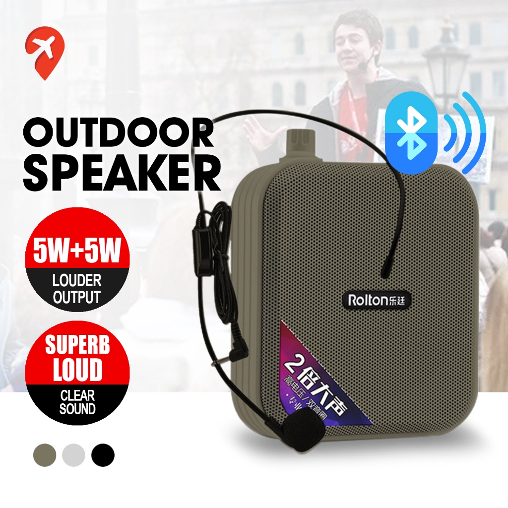 School Rolton K600 Microphone Loud Speaker Double Power Voice Amplifier ...