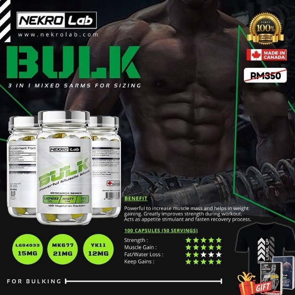 SARMS BULK Nekro Lab 100 Capsules 3in1 Mixed Sarms For Bulking, Mass ...