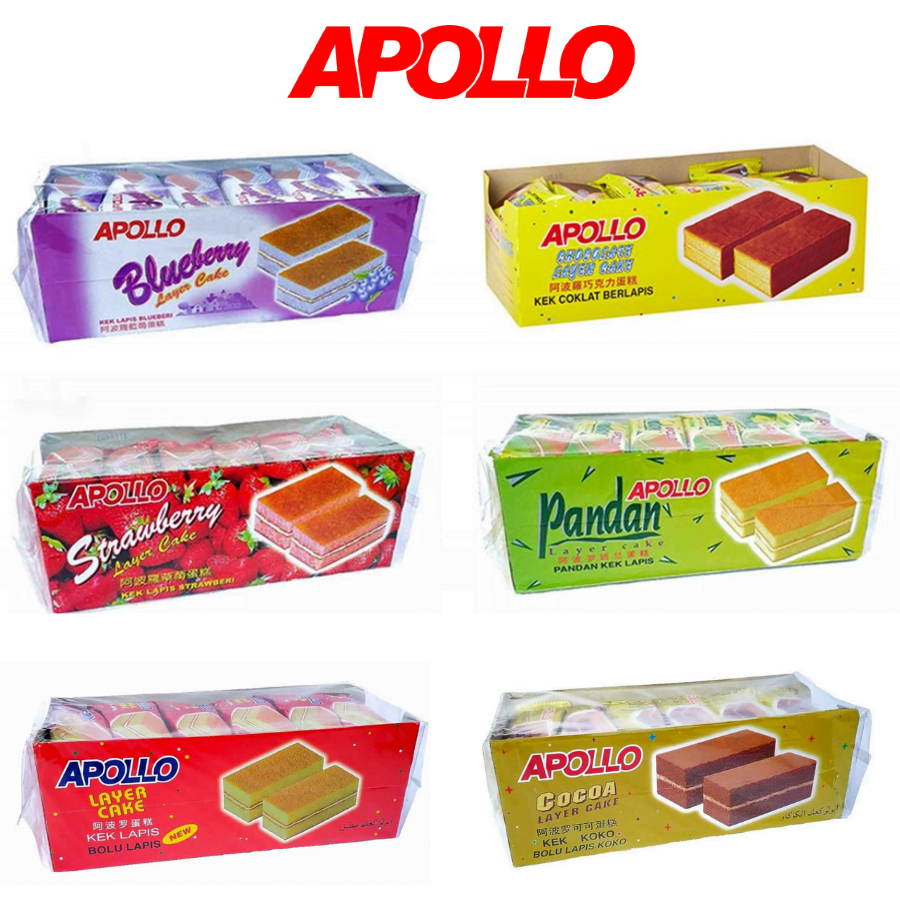 Apollo Layer Cake Chocolate Pandan 24PCS X 18G | Shopee Malaysia