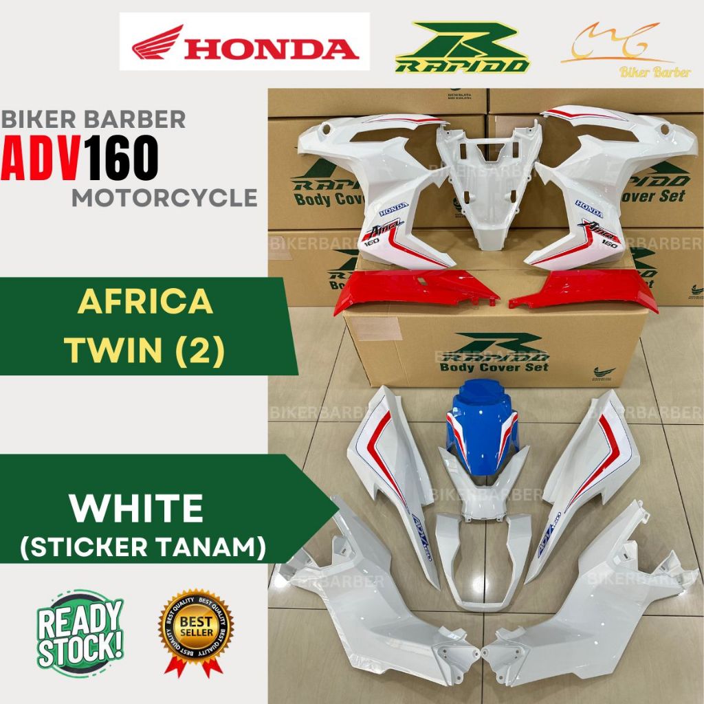 RAPIDO Honda Adv160 Africa White (2) White Body Coverset (Sticker Tanam ...