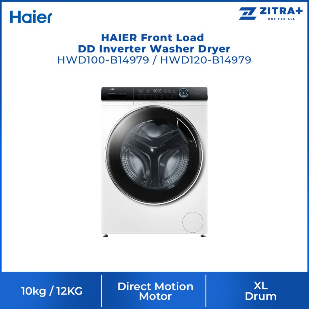HAIER 10KG/6KG | 12KG/8KG Front Load DD Inverter Washer Dryer HWD100 ...