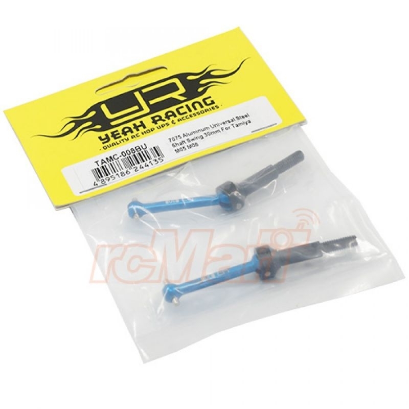 YEAH RACING TAMC-008BU 7075 ALUMINUM UNIVERSAL STEEL SHAFT SWING 30MM ...