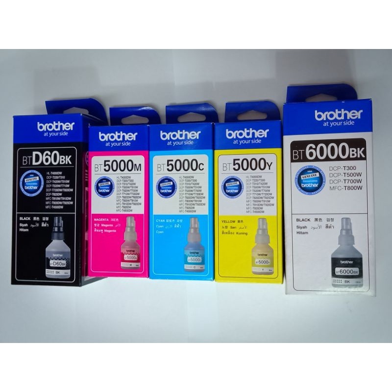 Brother Original BT6000BK BT5000 Black Cyan Magenta Yellow Refill Ink ...