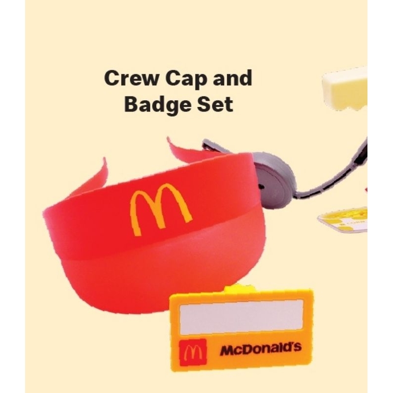 McDonald's Crew cap and Badge Set(open before)I write my name at the ...