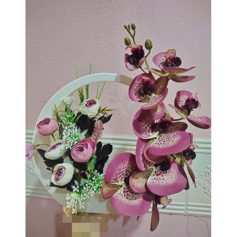 Gubahan Siap Bunga Orkid Latex 3D Printed Mix Bunga Rose/Lotus Pasu ...