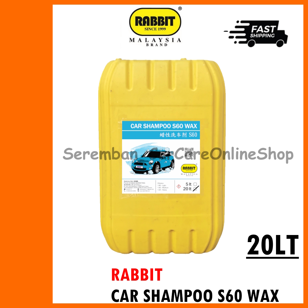 RABBIT SHAMPOO 60 WAX - 20Lt - NANO CarWash Shampoo 20L / Car Shampoo ...