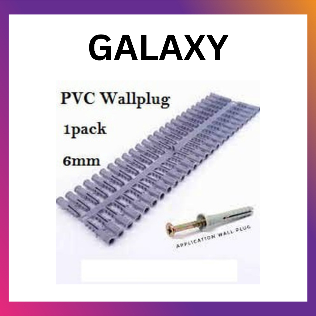M6 (150's) Plastic Wall Plug Anchor Expansion Bolt Pipe Column Concrete ...