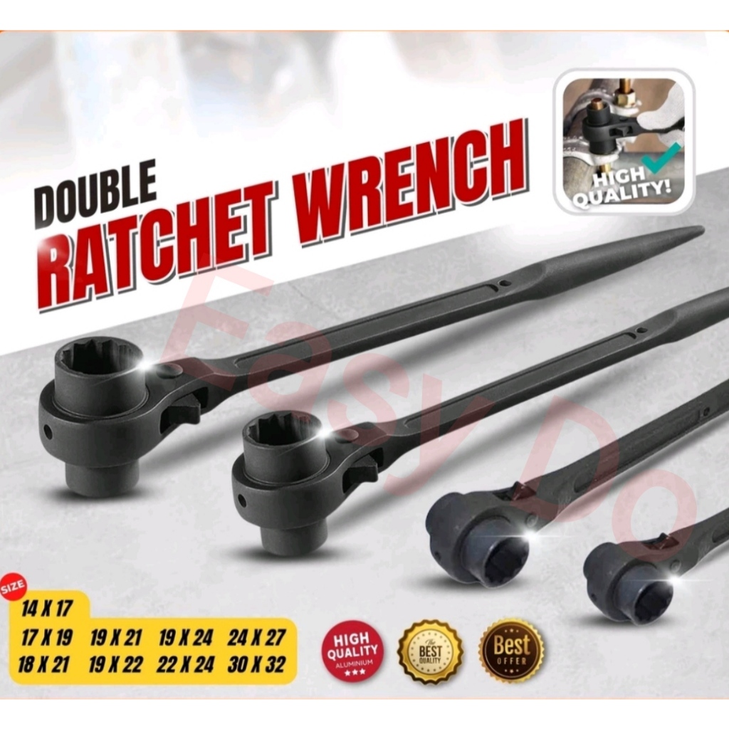 Double Ratchet Wrench Two Way Double Headed Ratchet Scaffold Socket ...