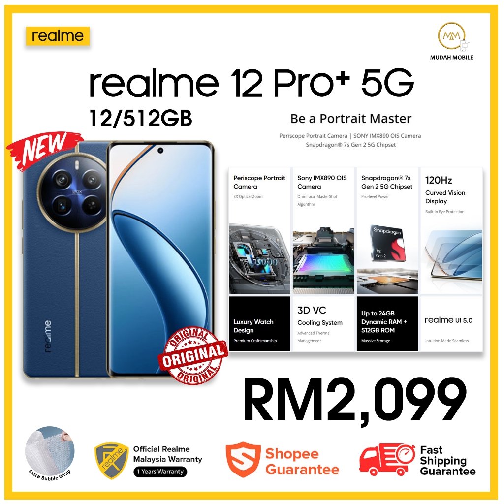 REALME 12 PRO+ 5G 12GB RAM /512GB ROM ORIGINAL 1 Year Warranty by ...