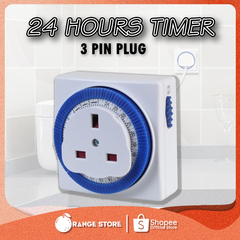 13A 220V 24 Hour 3 Pin Plug In Timer Plug Switch Socket | Shopee Malaysia