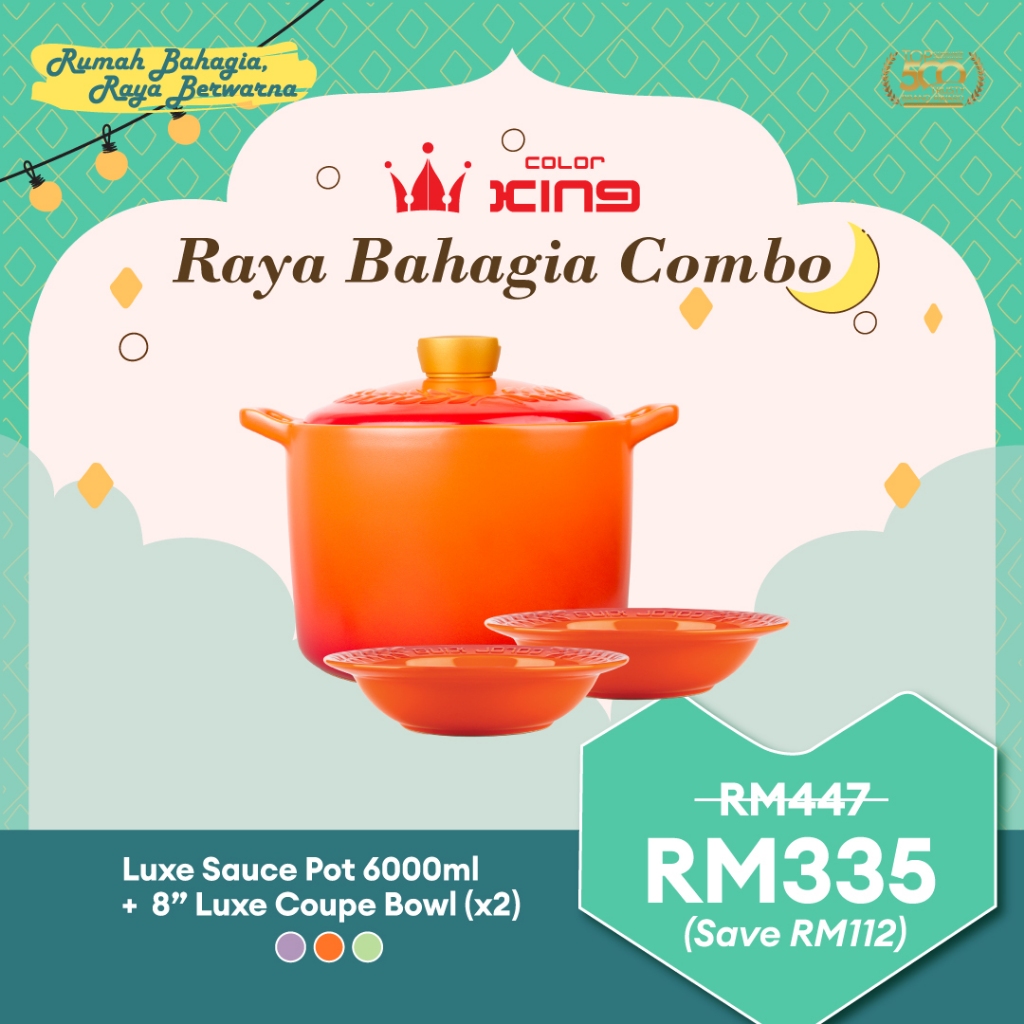 Color King: Casserole Sauce Pot (6000ML) + Luxe Coupe Bowl 600ml (set of 2) | Shopee Malaysia