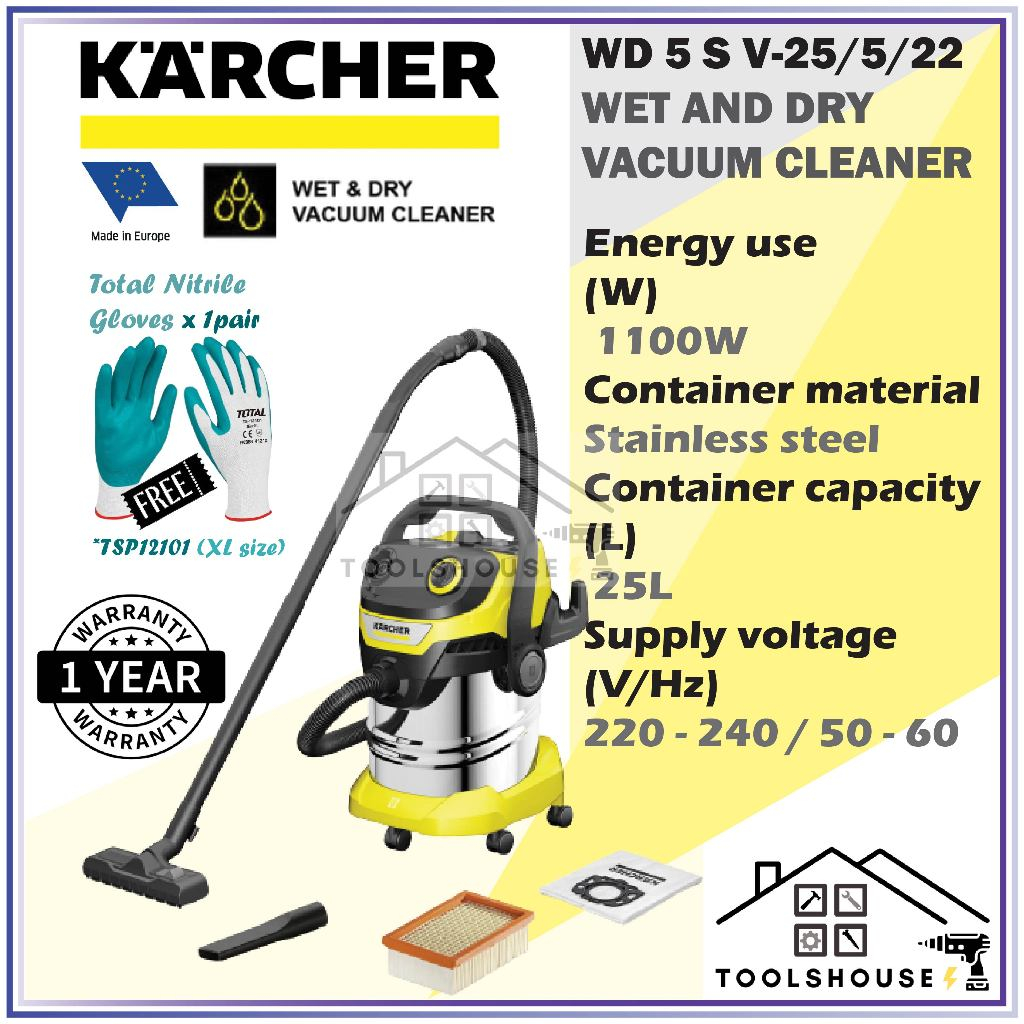 Karcher WD 5 S V-25/5/22 Wet & Dry Vacuum Cleaner | Shopee Malaysia