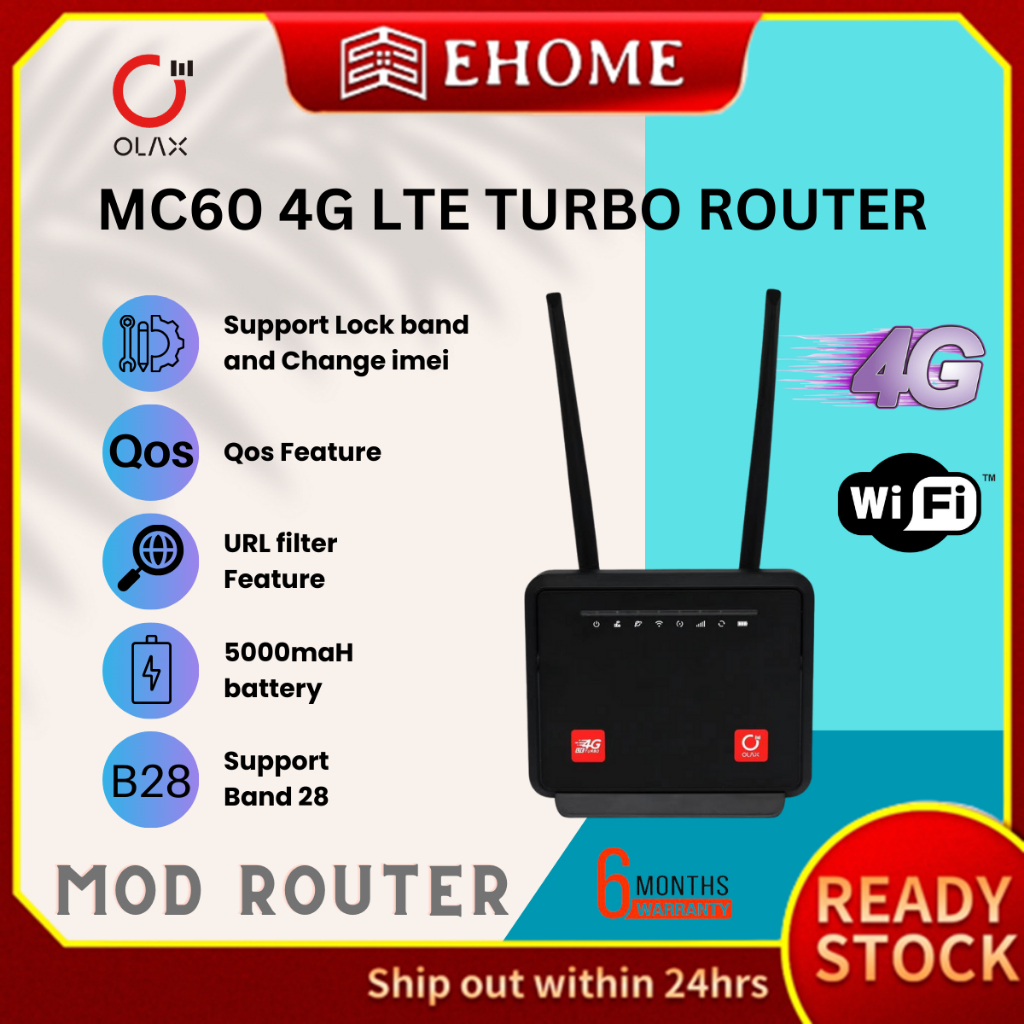 2024 Newest 4G Mod Router Olax MC60 4G LTE Turbo router with 5000maH ...