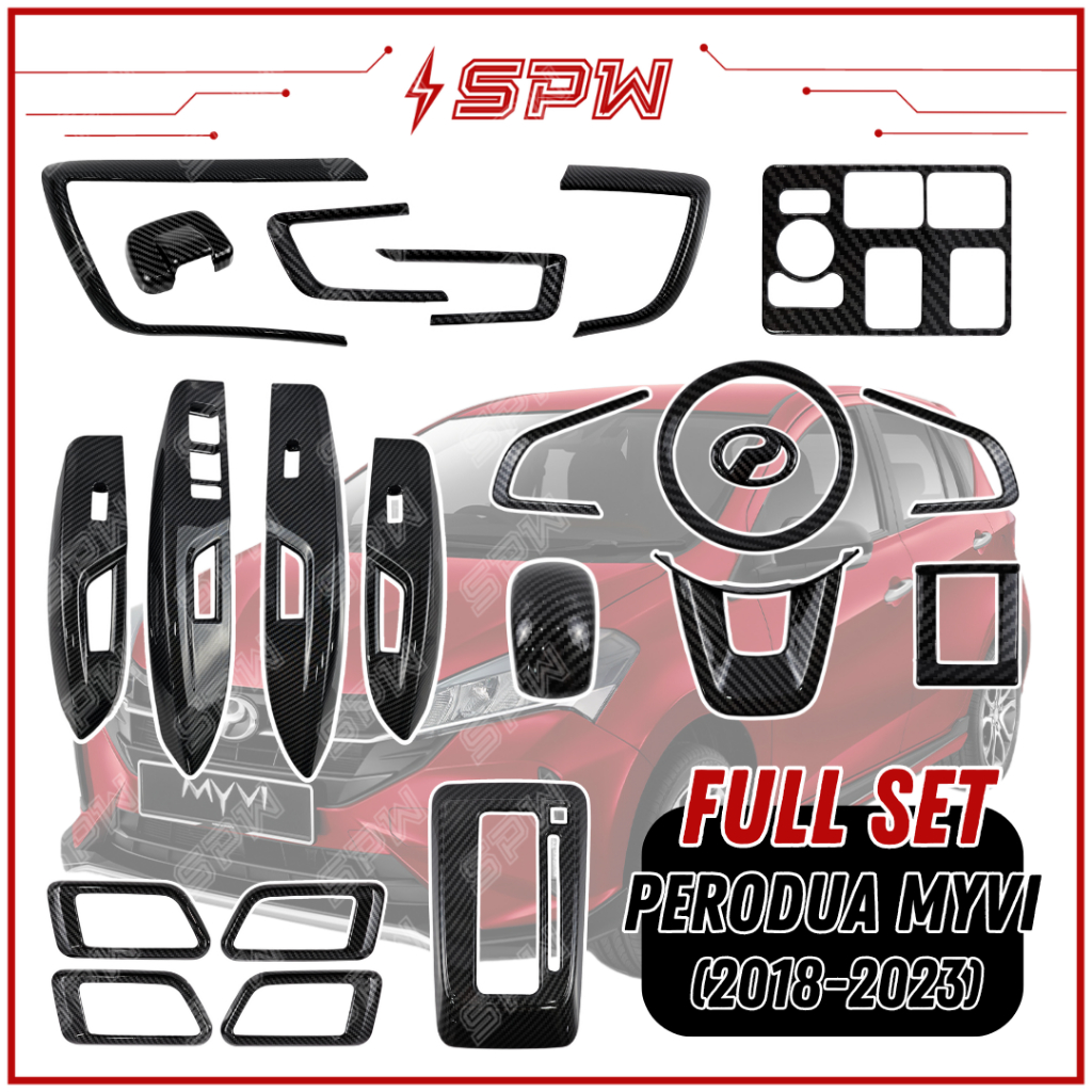 Perodua Myvi (2018-2025) G3 Interior Accessories Carbon Fiber CF Trim ...