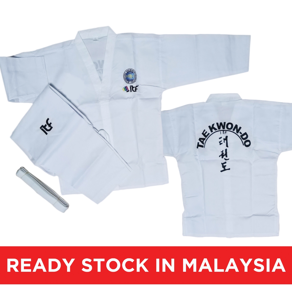 (READY STOCK) ITF High Quality Taekwondo Uniform With Embroidery Logo ...
