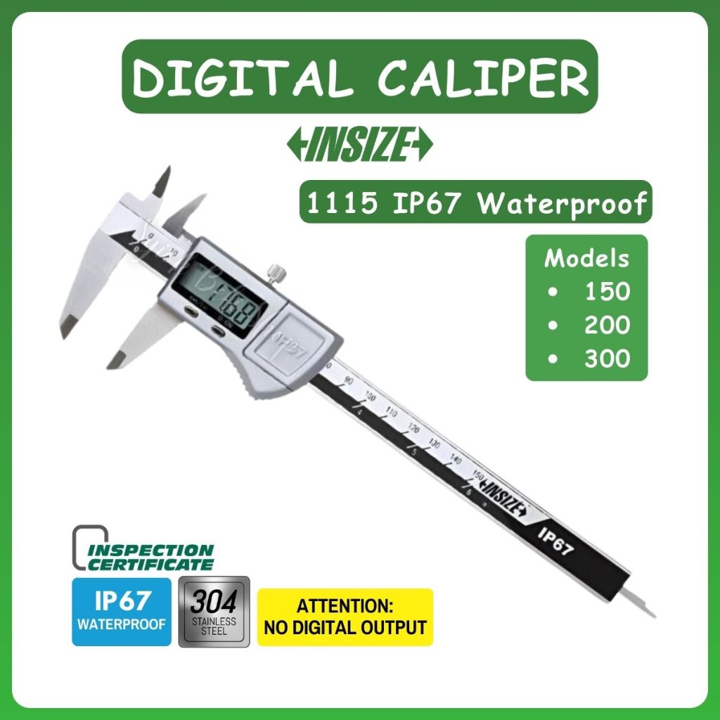 INSIZE IP67 Waterproof Digital Caliper 1115-150/1115-200/1115-300 ...