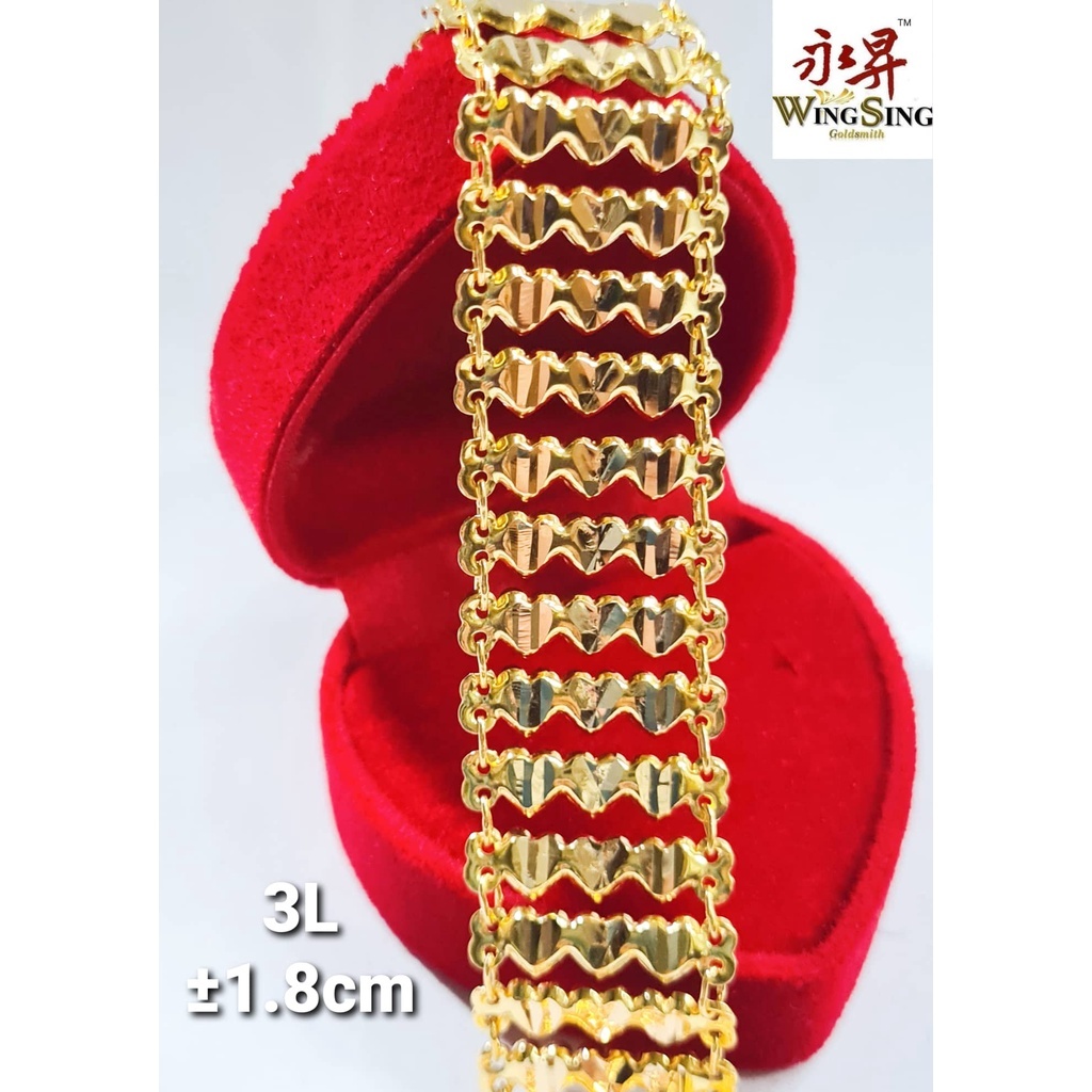 Wing Sing Rantai Tangan Vitara Love Lapisan Emas 916 / 916 Gold ...