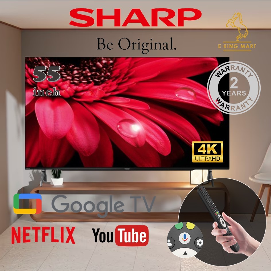 SHARP Google Tv 4K Ultra HD 55 inch 55" / 50" Smart Led 4TC55FJ1X Smart Android TV 4TC50FJ1X ...