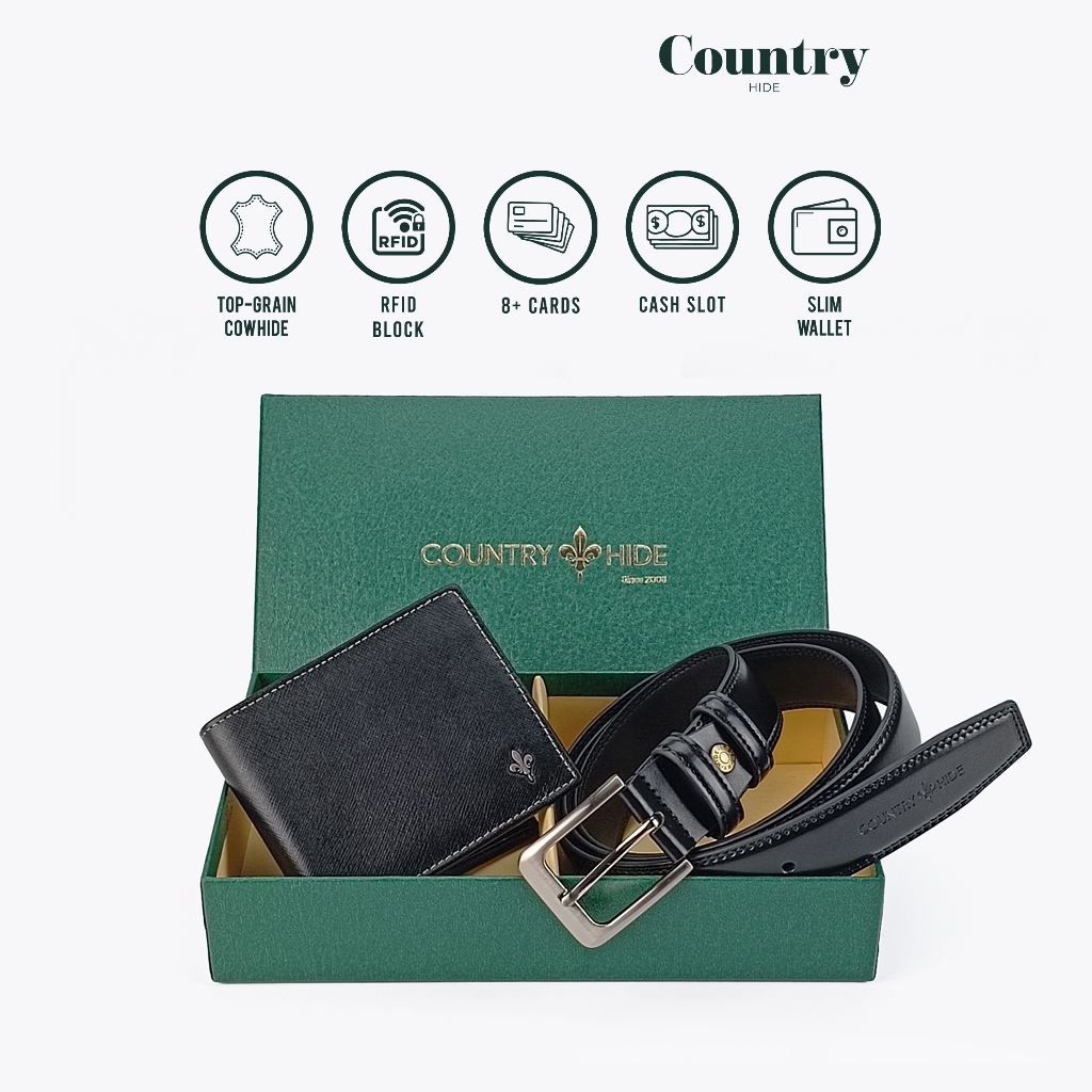 COUNTRY HIDE URBAN Full Grain Cowhide RFID Blocking Short Wallet with ...
