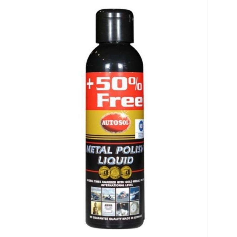 Autosol Metal Polish Liquid 150ml + Extra 50% (Remove water drop stains ...
