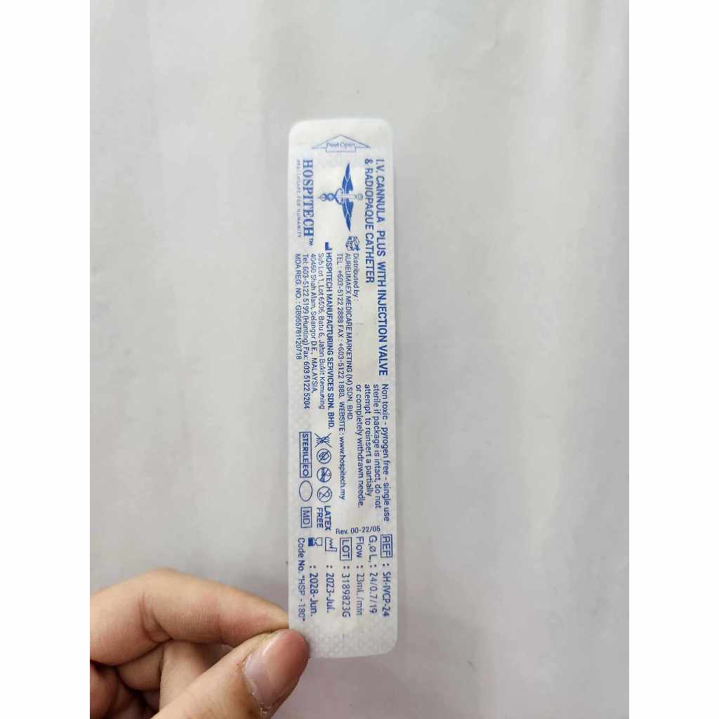 HOSPITECH IV CANNULA / CATHETER WITH VALVE 24G YELLOW | Shopee Malaysia