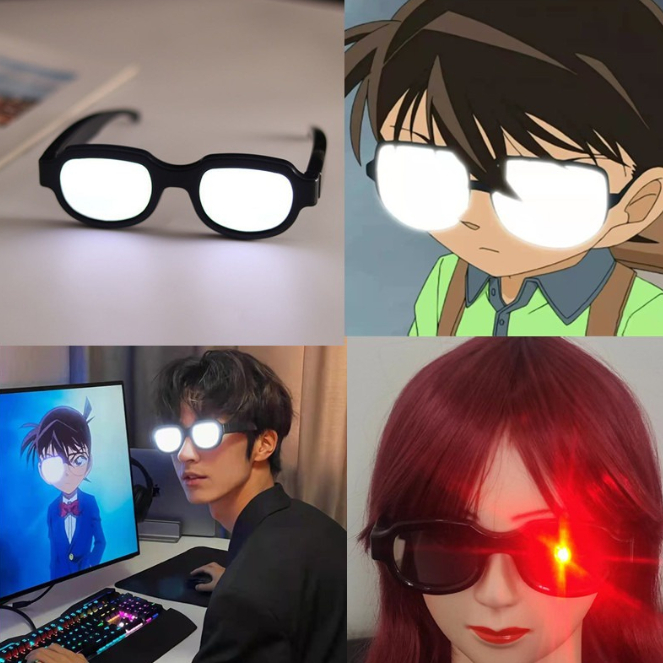LED Glasses Conan cosplay/cermin mata led/detective conan glasses ...