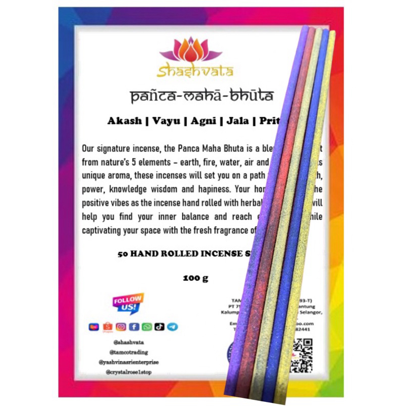 Shashvata pañca-maha-bhuta Agarbathi (5in1) (50pcs) | Shopee Malaysia