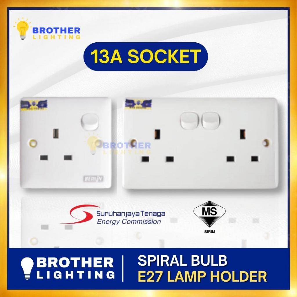 13A Single / Double Switch Socket Lampu Electric Socket 13A Socket Plug ...