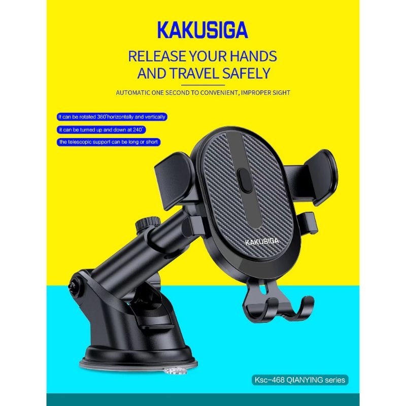 KAKUSIGA Suction Cup Extendable Car Mount Holder 360 Rotating Car ...