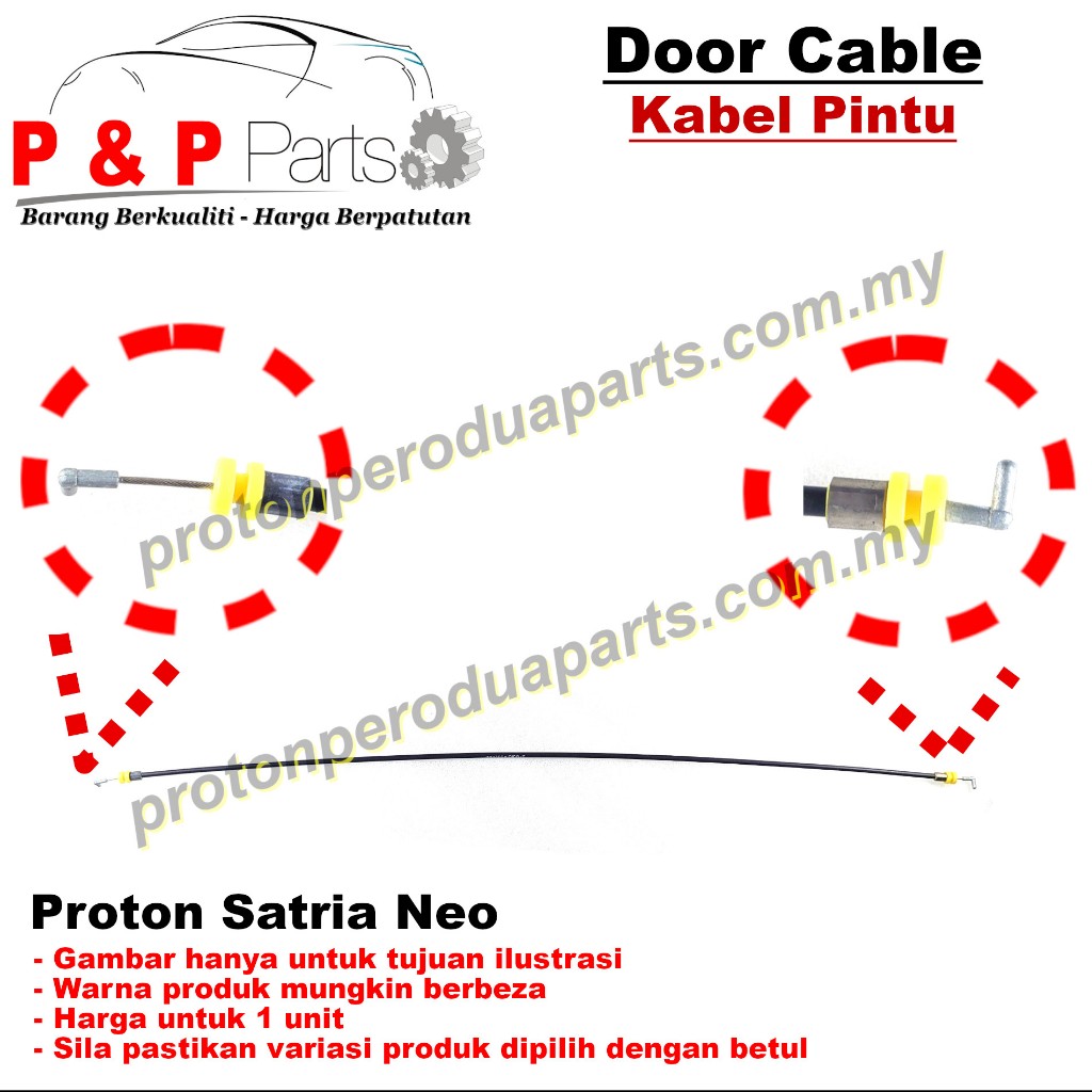 Original Proton - Door OPEN / LOCK Cable Kabel BUKA / KUNCI Pintu For ...