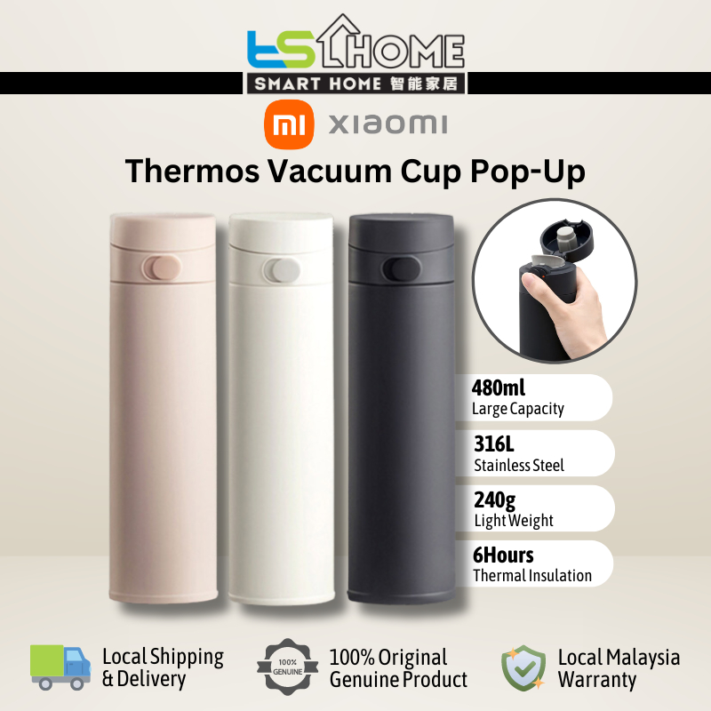 Xiaomi Mijia Thermal Flask Vacuum Cup Pop-Up Version 2 480ML | Shopee Malaysia