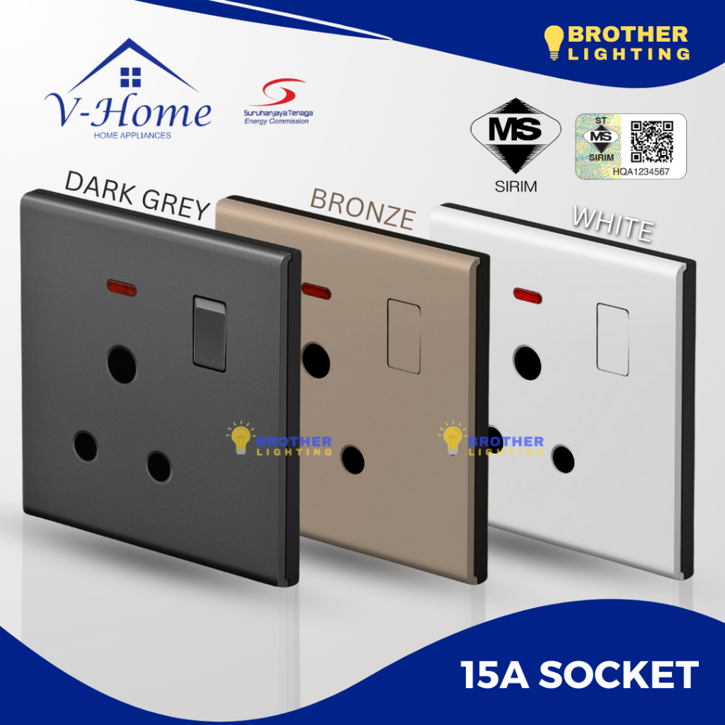[SIRIM] VHome® Switch UV Skin Texture Premium Switches Grey/Bronze ...