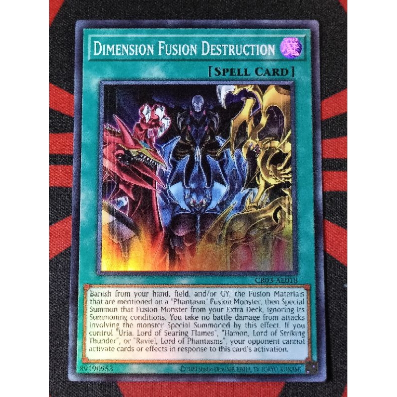 YUGIOH KONAMI CR03-AE018 Dimension Fusion Destruction (Super Rare ...