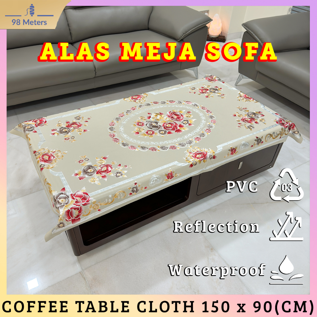 [🔥HOT SALE🔥] Alas Meja PVC 3D Print Bunga Untuk Meja Kopi / Sofa PVC ...