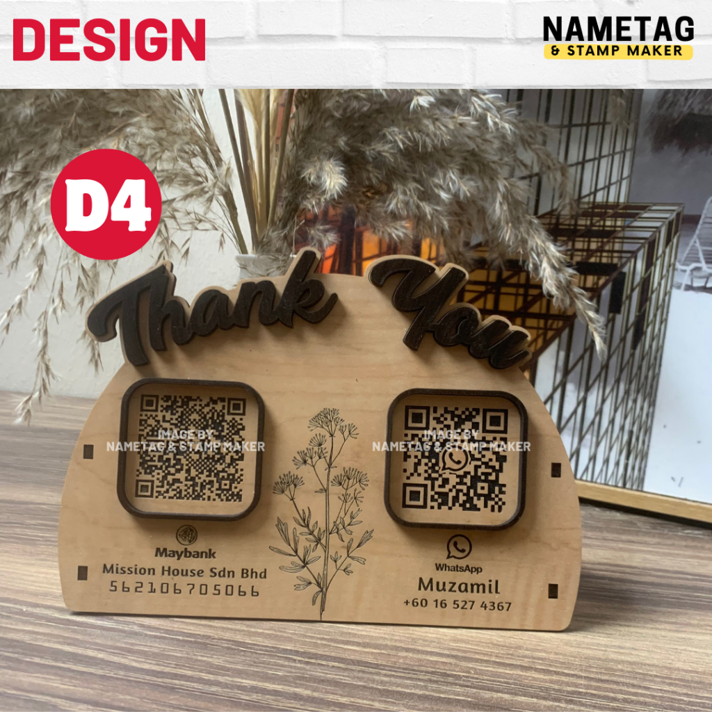 Custom Engrave 2 Qr Code Ewallet Mae / Maybank Qrpay/ Tng/ Big Pay ...