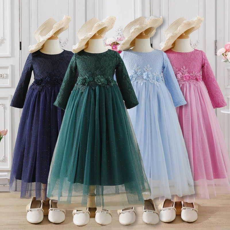 Princess Girl Dress Labuh Kids Baju Budak Fluffly Flower Girl Dress ...