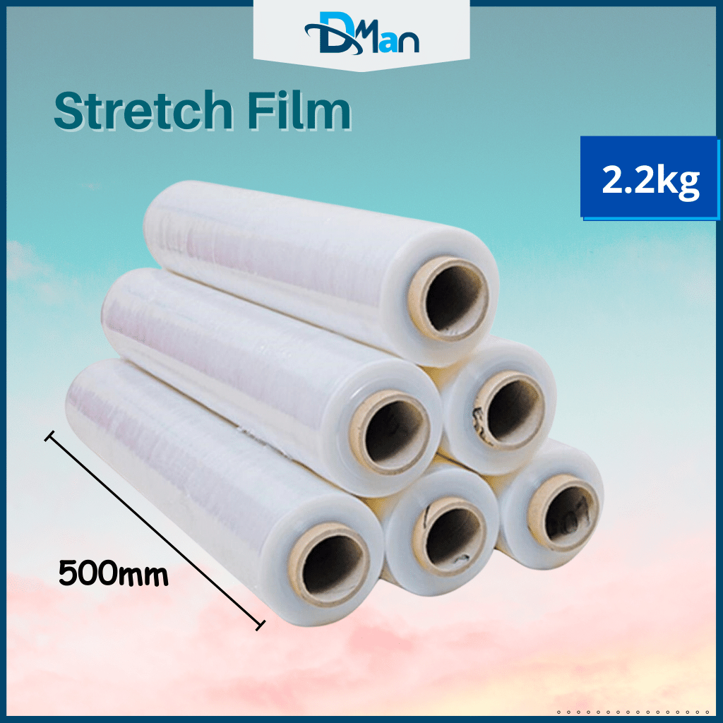 Transparent Clear Stretch Film 2.2kg x 500mm 50cm Plastic Shrink Wrap ...