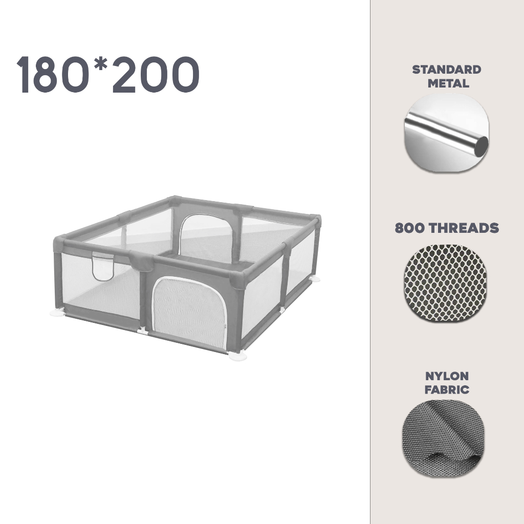 BabyBloo Playpen Playfence Kids Playard Indoor Stainless Steel Play ...