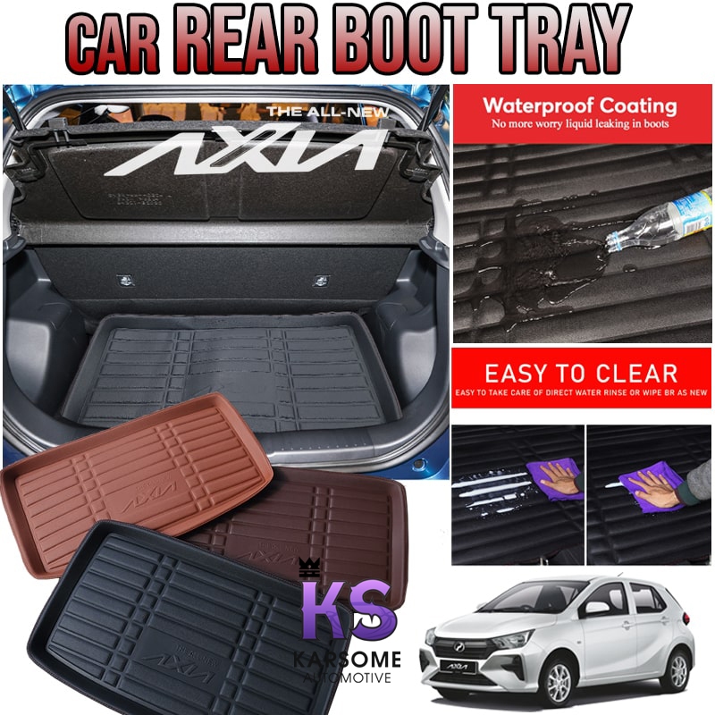 Perodua All New AXIA 2023 - 2024 Leather Car Rear Boot Tray Trunk Cargo ...
