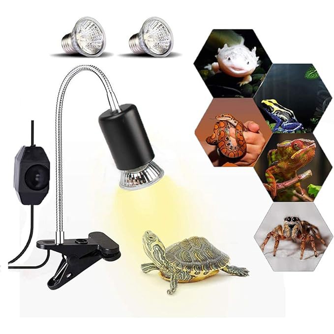 Turtle Basking Lamp Reptilia UVA+UVB 3.0 Tortoise Heating Lamp Clip-on Bulb Heat Lamp Holder ...