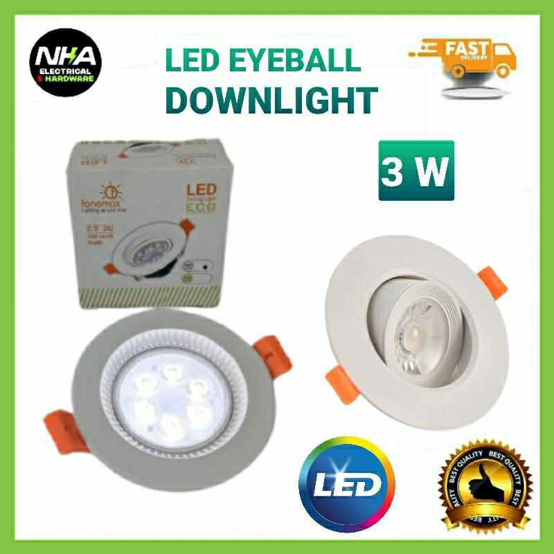 🔥HOT🔥 LED Recessed Eyeball 3W LED Eyeball Frame Lampu Siling | Shopee ...