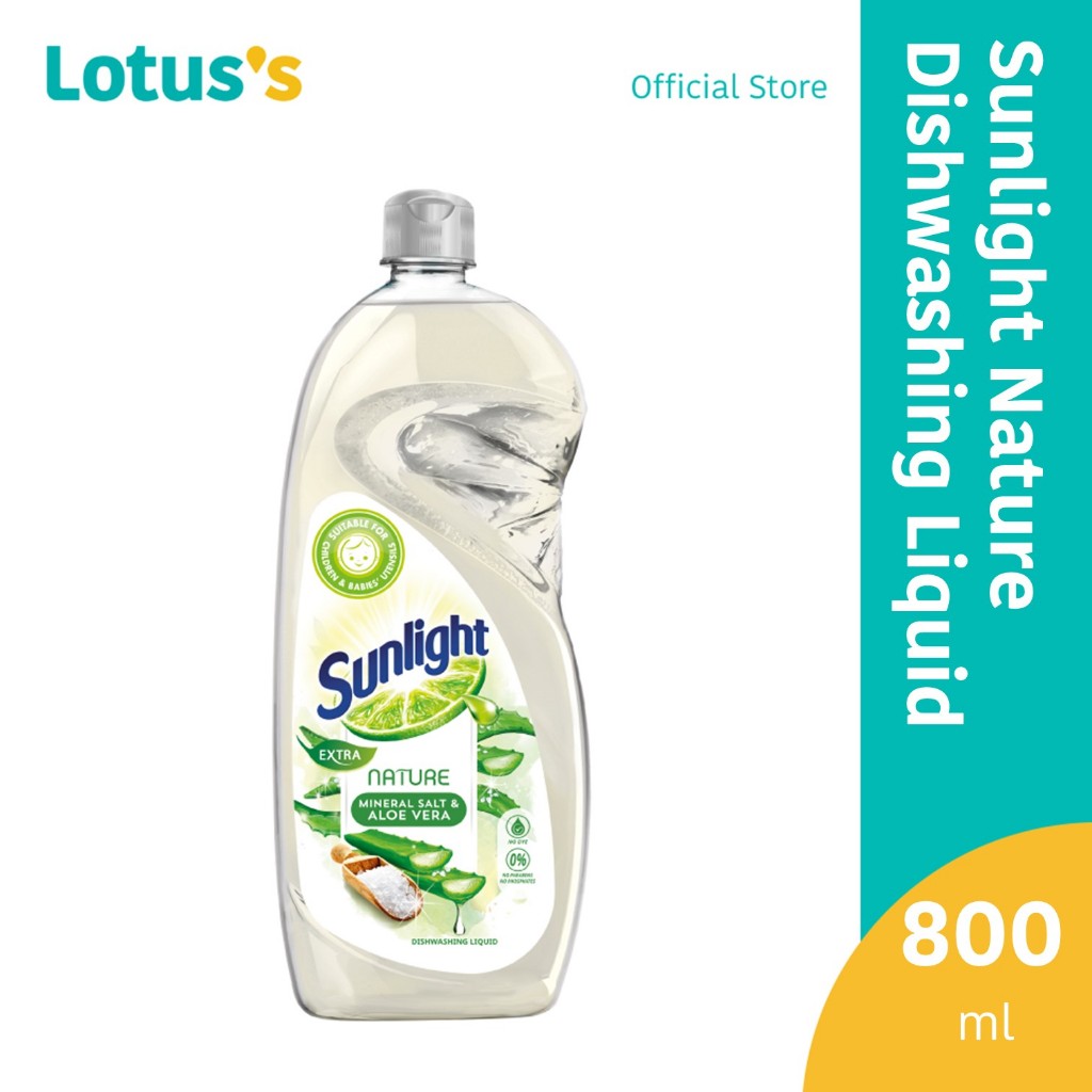 Sunlight Extra Nature Mineral Salt & Aloe Vera Dishwashing Liquid 800ml ...