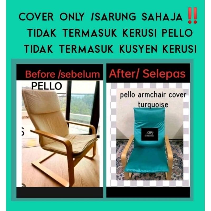 READY STOCK PELLO ARMCHAIR COVER,Holmby natural IKEA(DEWASA) | Shopee ...